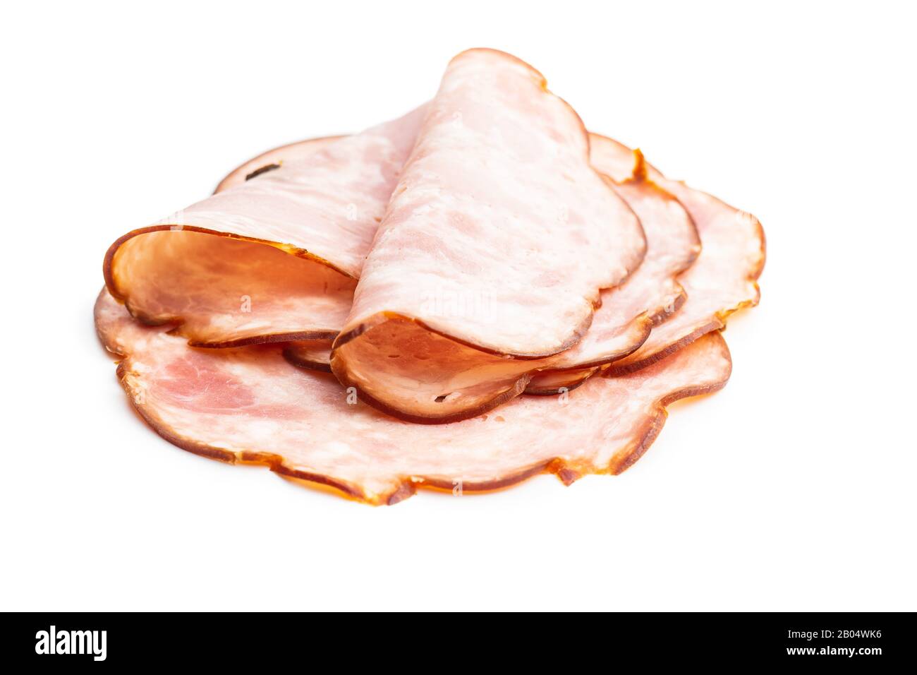 Sliced salami sausage. Smoked ham isolated on white background Stock ...