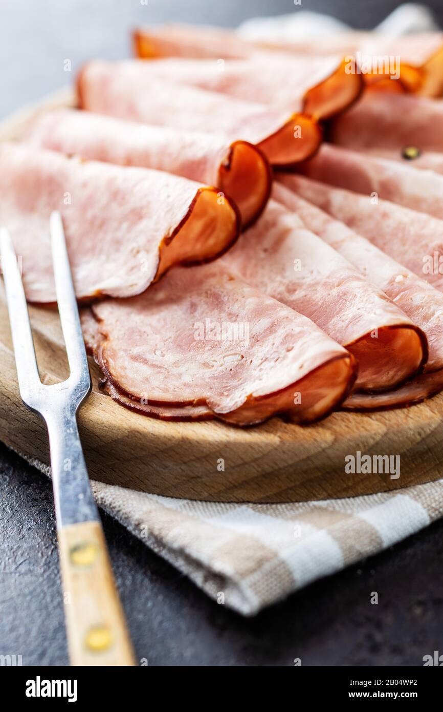 Salami sliced ham sausage hi-res stock photography and images - Alamy