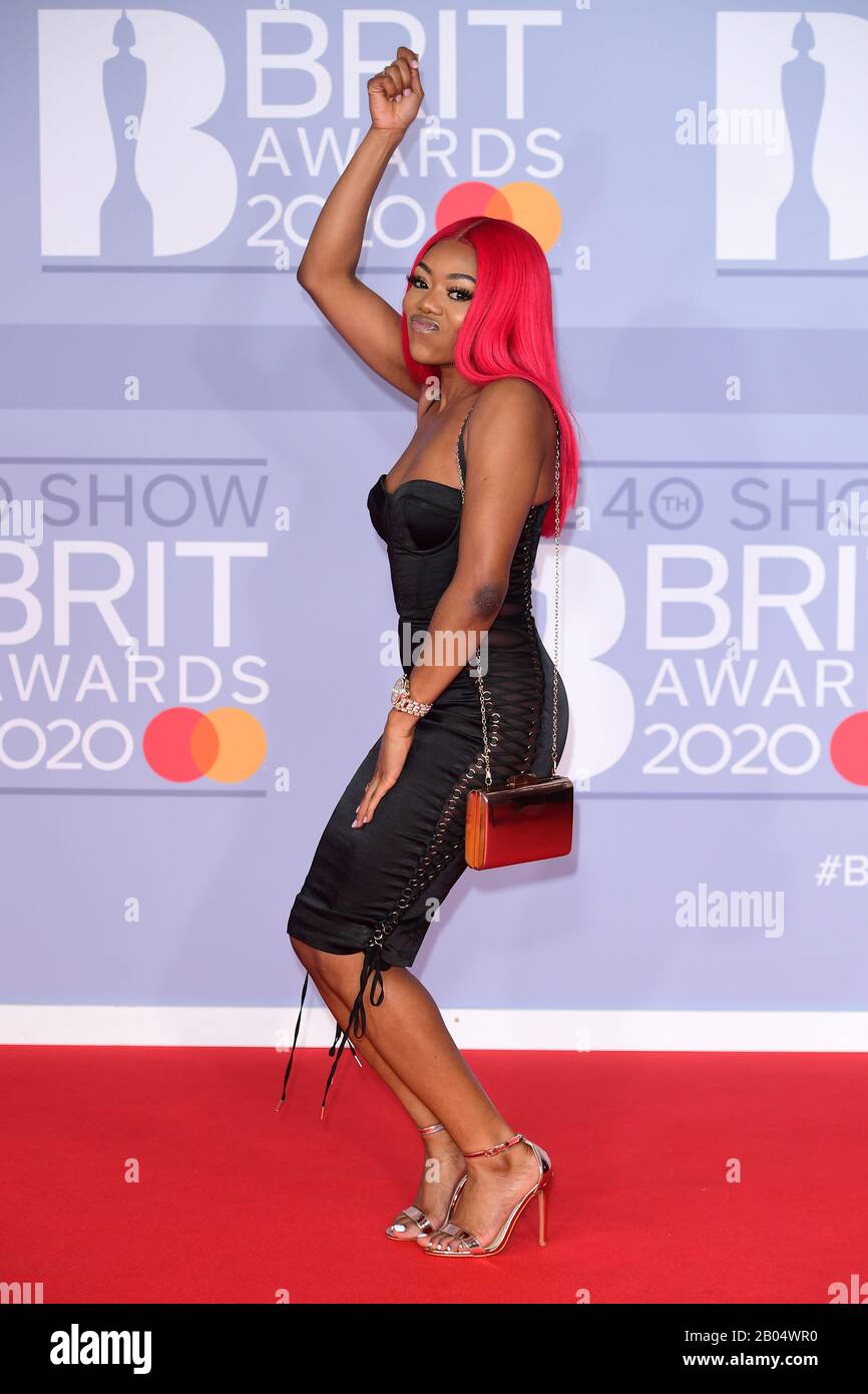 Lady Leshurr arriving at the Brit Awards 2020 held at the O2 Arena ...