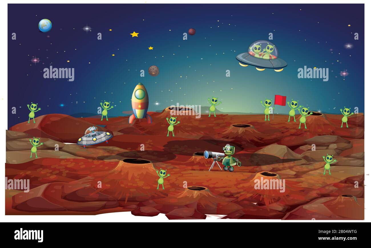 Cartoon alien girl hi-res stock photography and images - Alamy