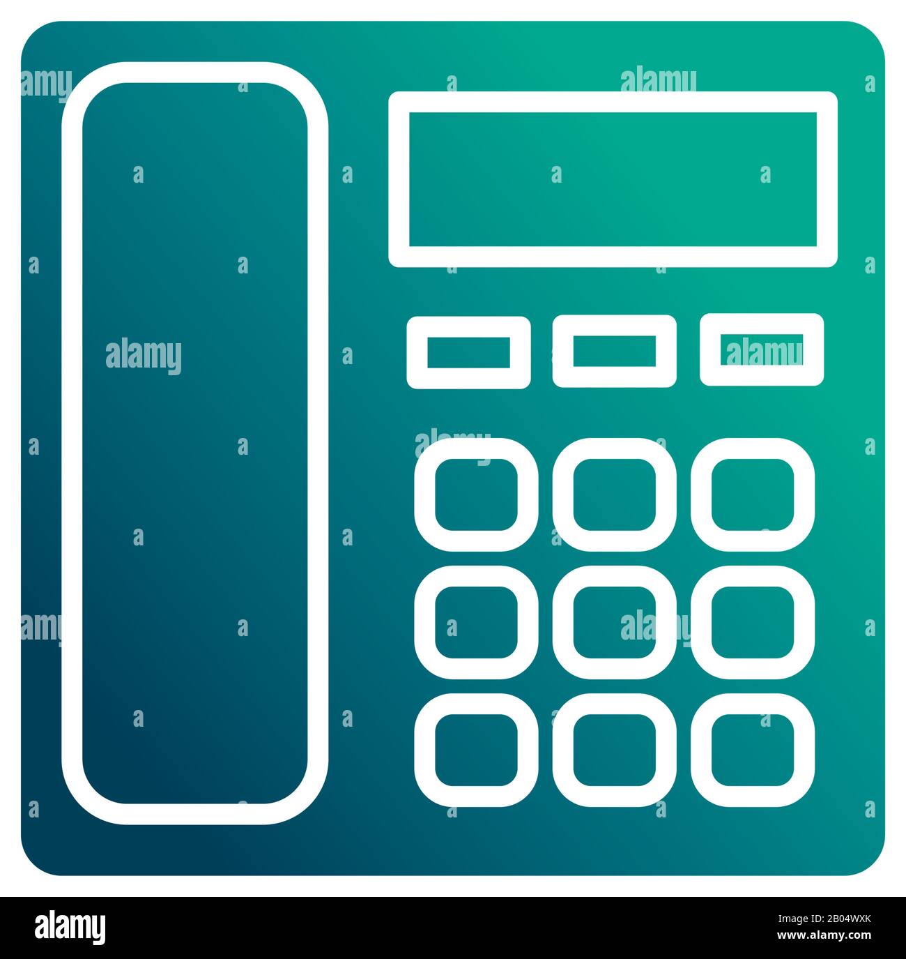 fixed office telephone, gradient style icon vector illustration design ...