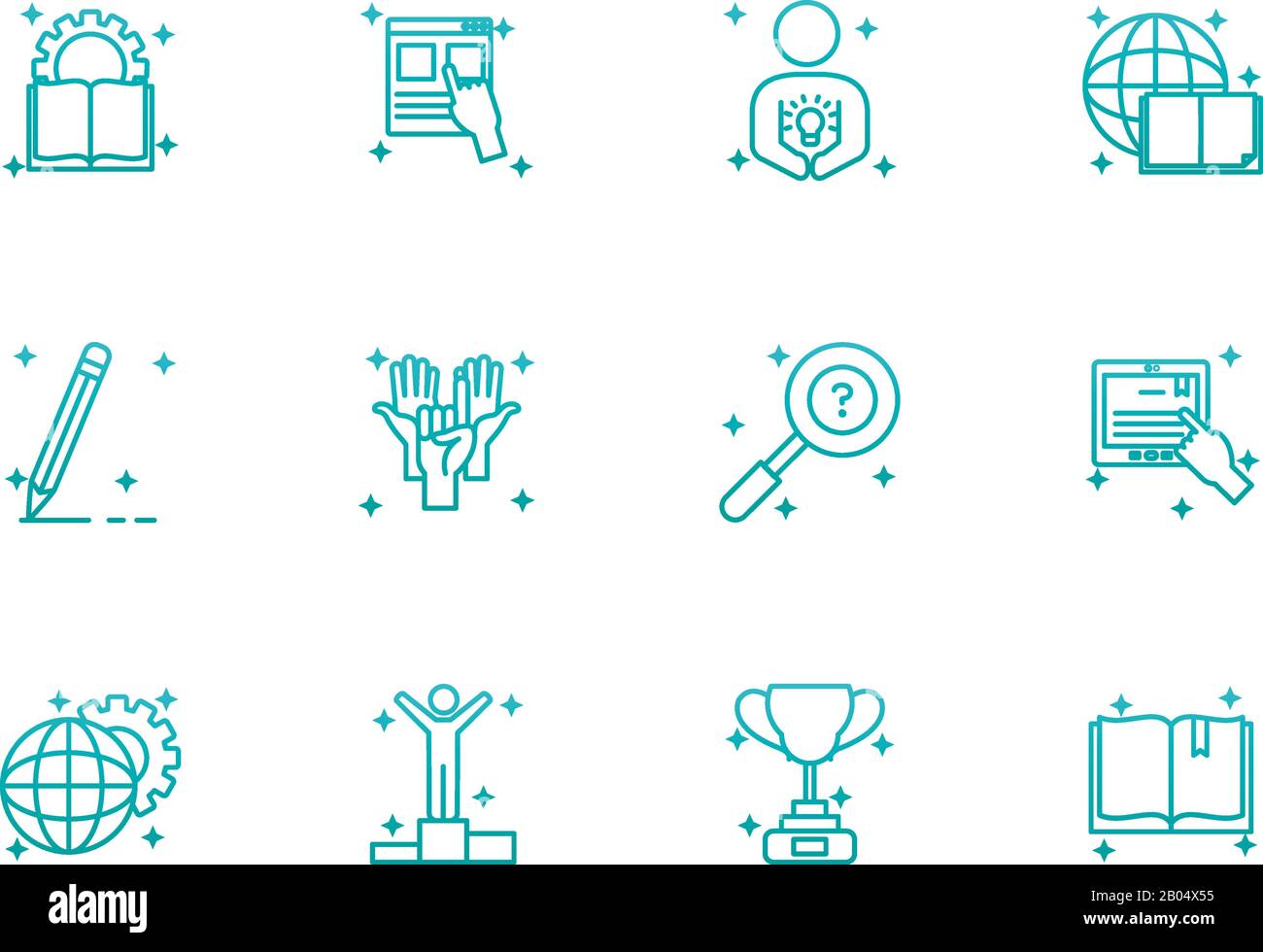 gradient style icon set design, Eduaction school university class ...