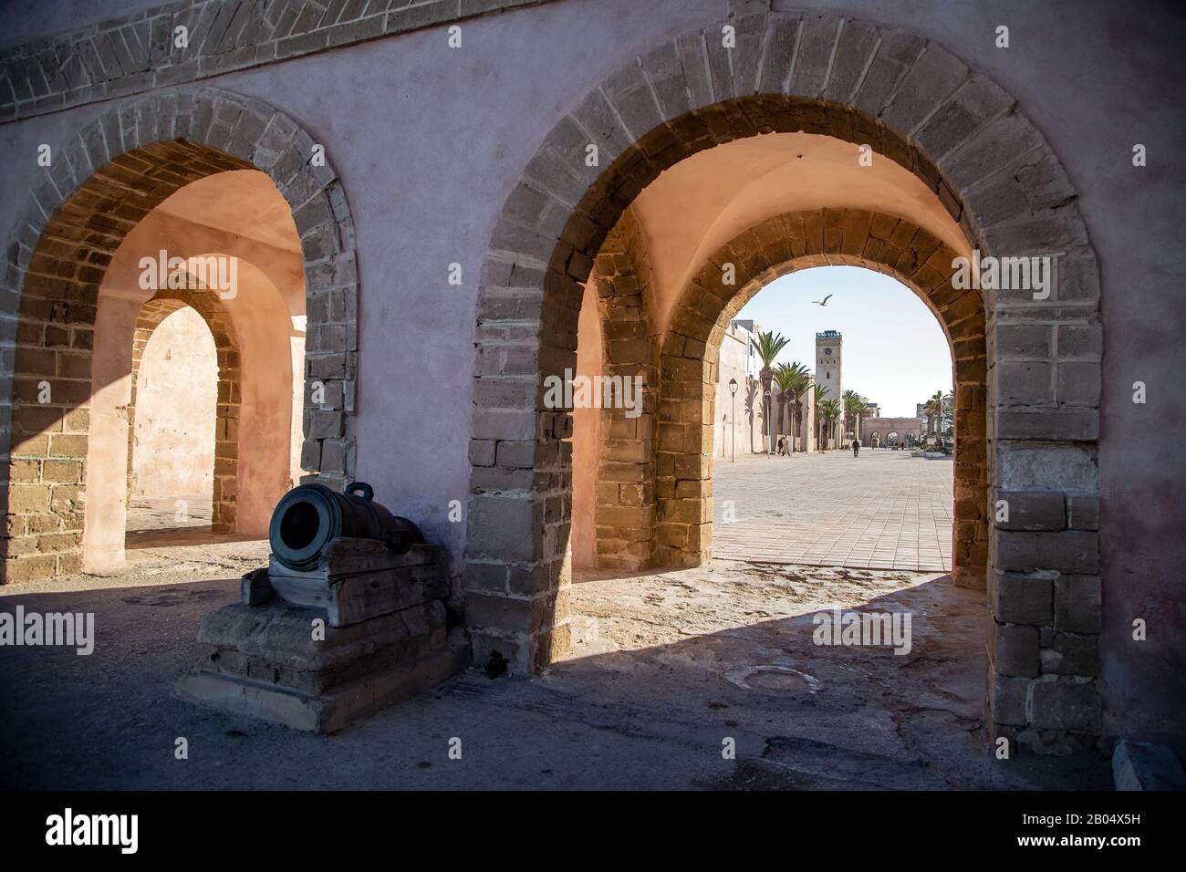 Medina entrance and the old city walls in Essaouira, Morocco.Essaouira ...