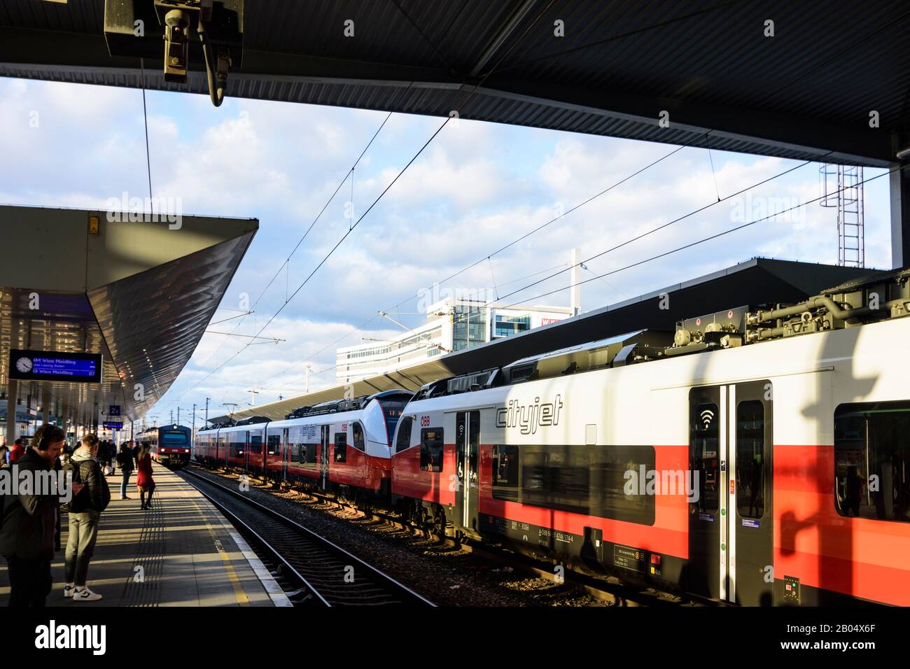 Wien, Vienna: S-Bahn local train of ÖBB, Praterstern railway station ...