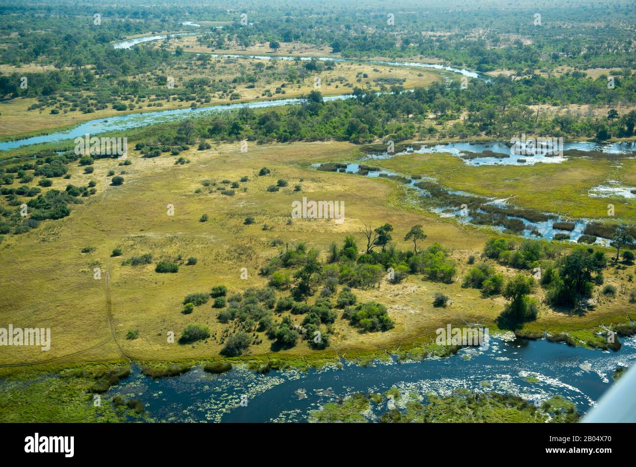 Aerial view of the Okavango Delta in northern part of Botswana Stock ...