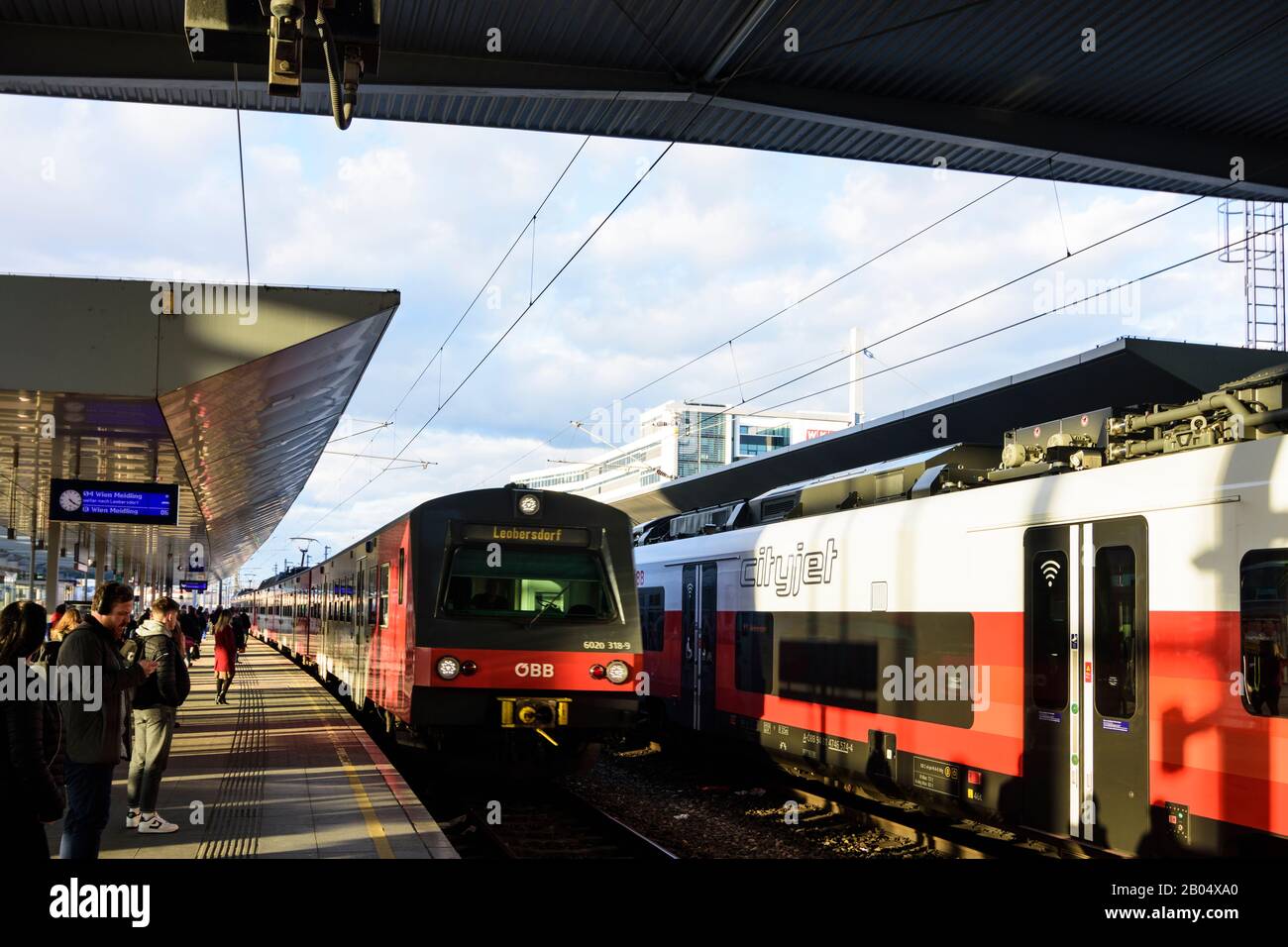 Wien, Vienna: S-Bahn local train of ÖBB, Praterstern railway station ...