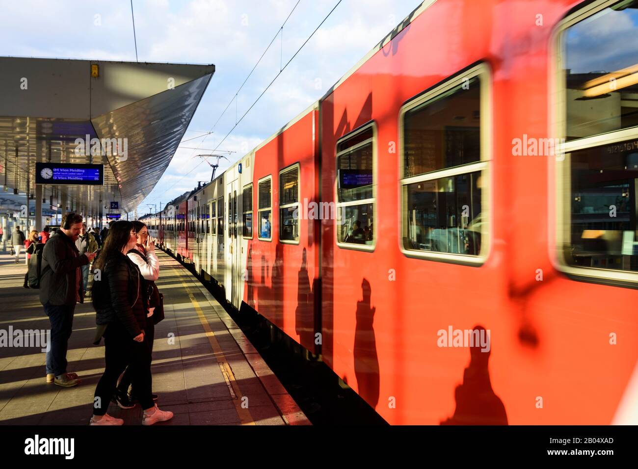 Wien, Vienna: S-Bahn local train of ÖBB, Praterstern railway station ...