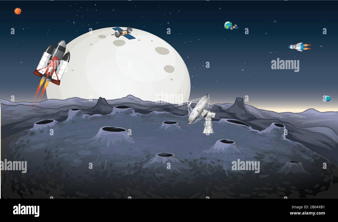 Moon surface Stock Vector Images - Alamy