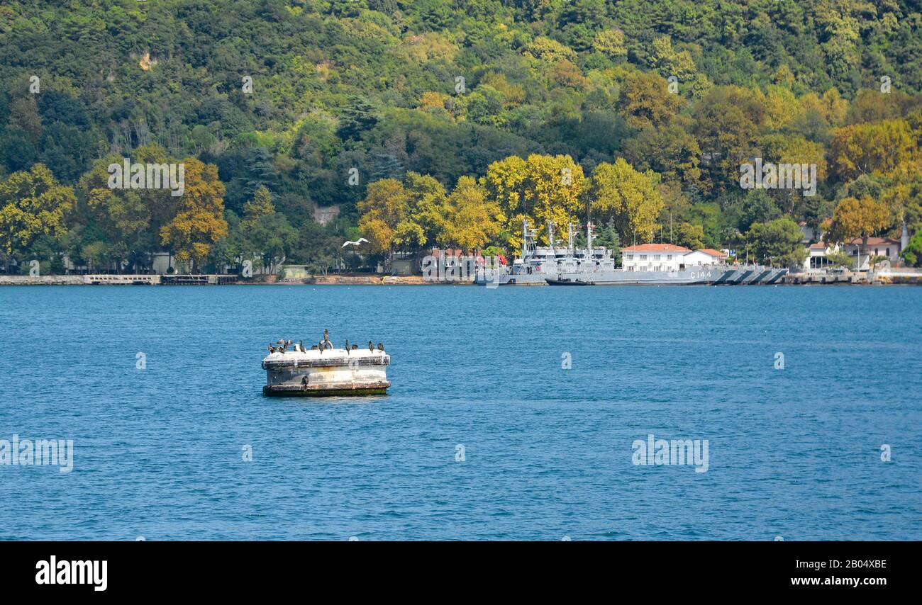 Istanbul, Turkey - September 16th 2019. Part of the Bosphorus ...