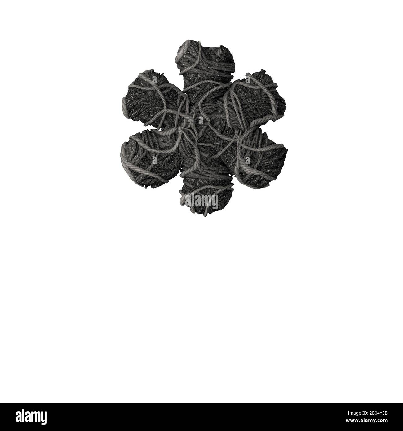 Symbol * stylized in the form of a rope pile - 3D render Stock Photo ...