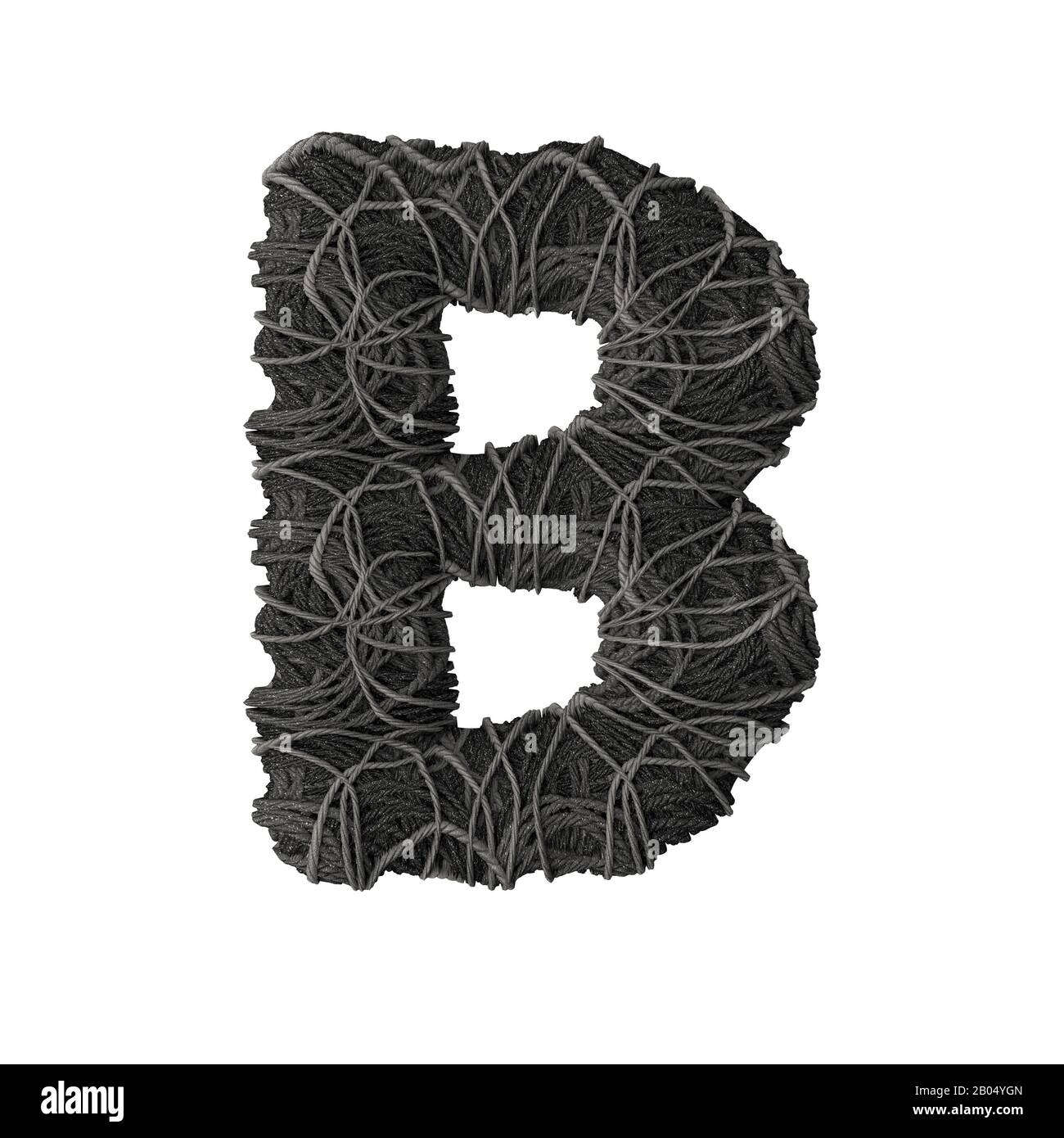Letter B stylized in the form of a rope pile - 3D render Stock Photo ...