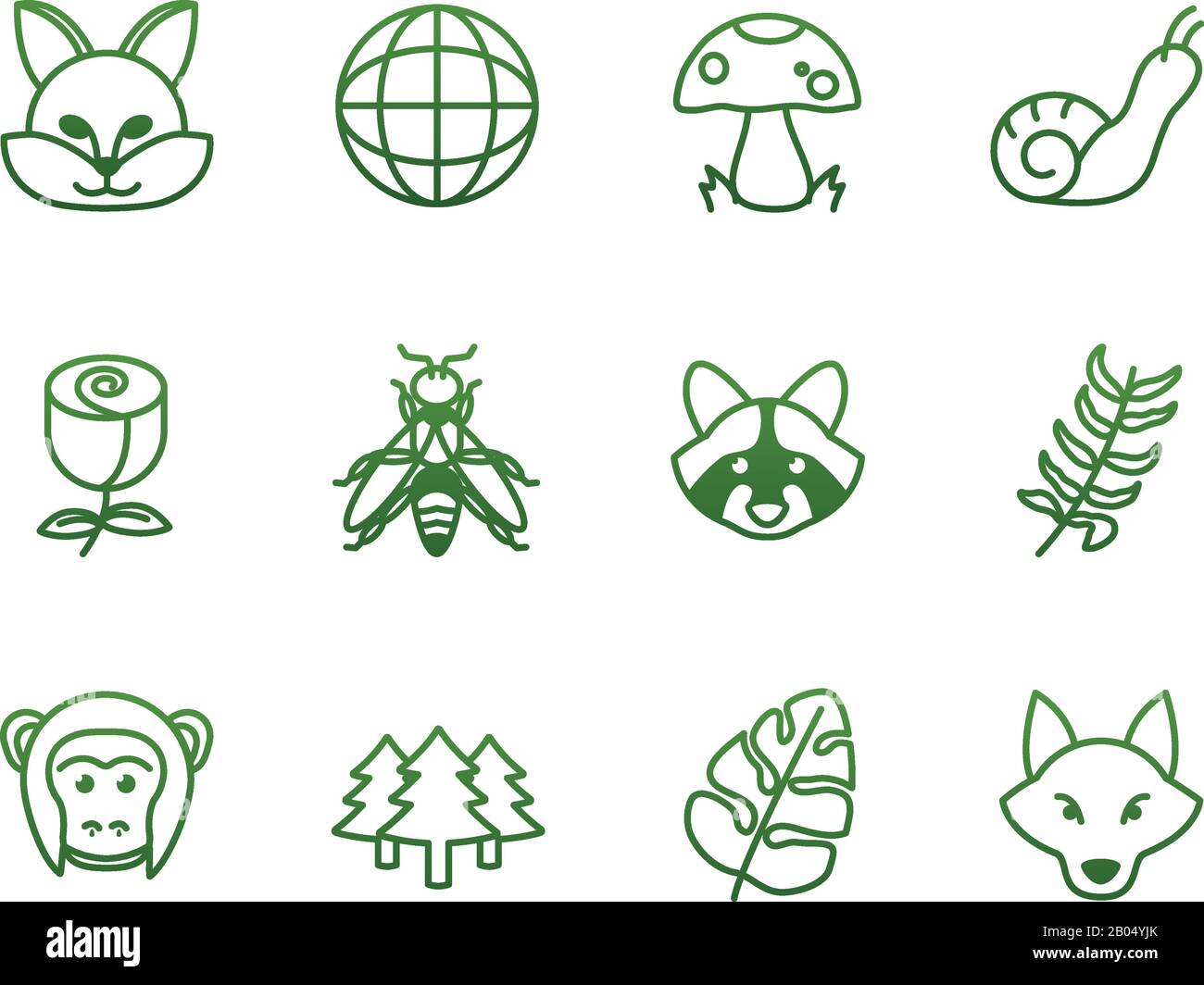 gradient style icon set design, Biodiversity animals life natural ...