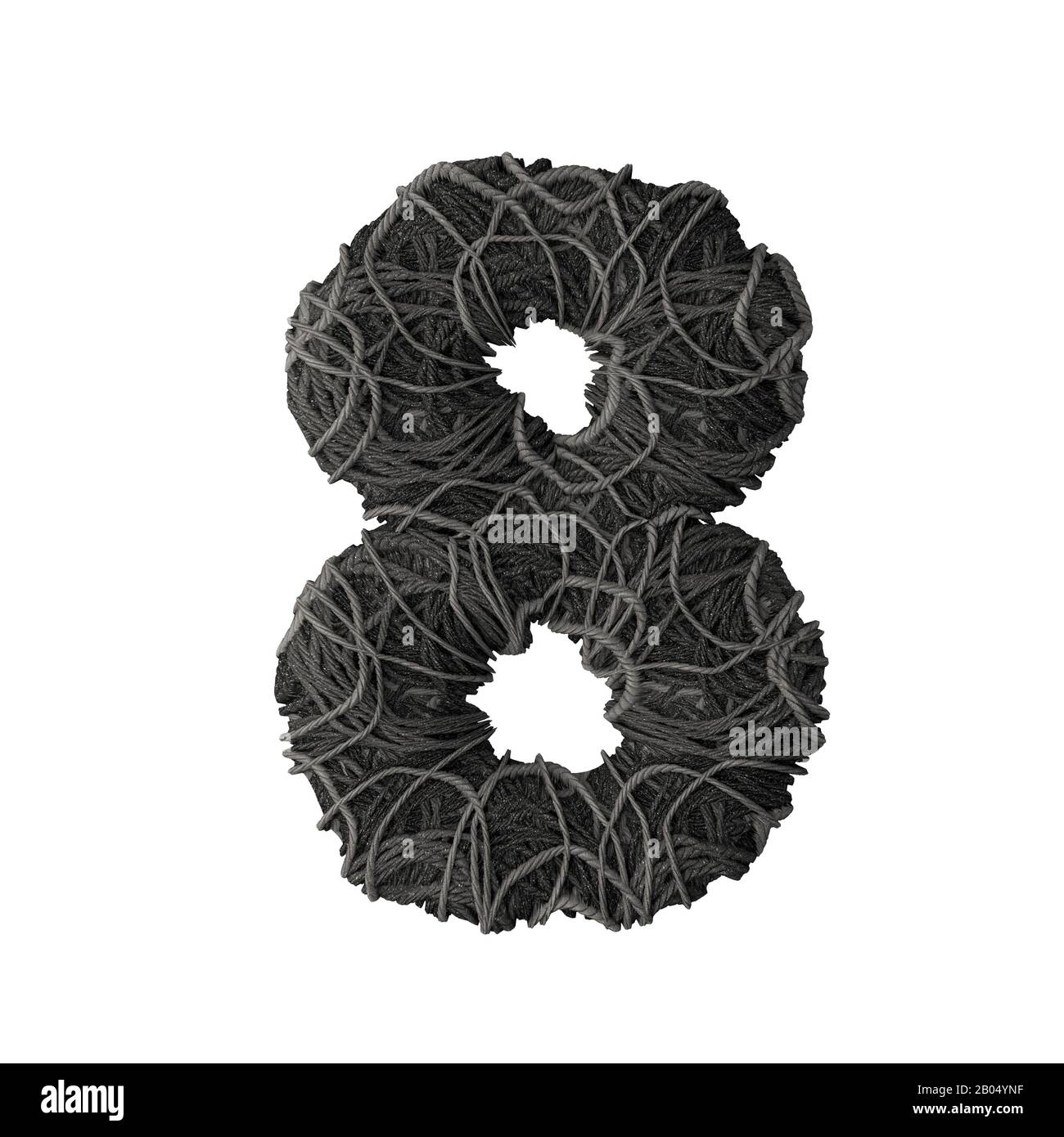 Number 8 stylized in the form of a rope pile - 3D render Stock Photo ...