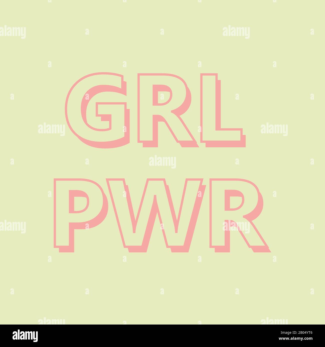 GRL PWR sign. Comic speech bubble with emotional text Girl Power and ...