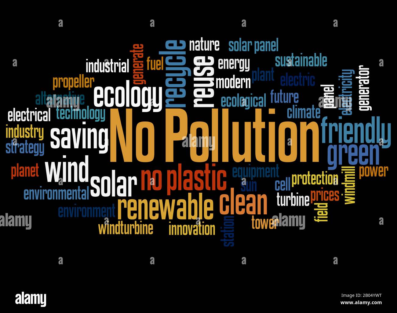 No pollution energy word cloud concept on white background Stock Photo ...