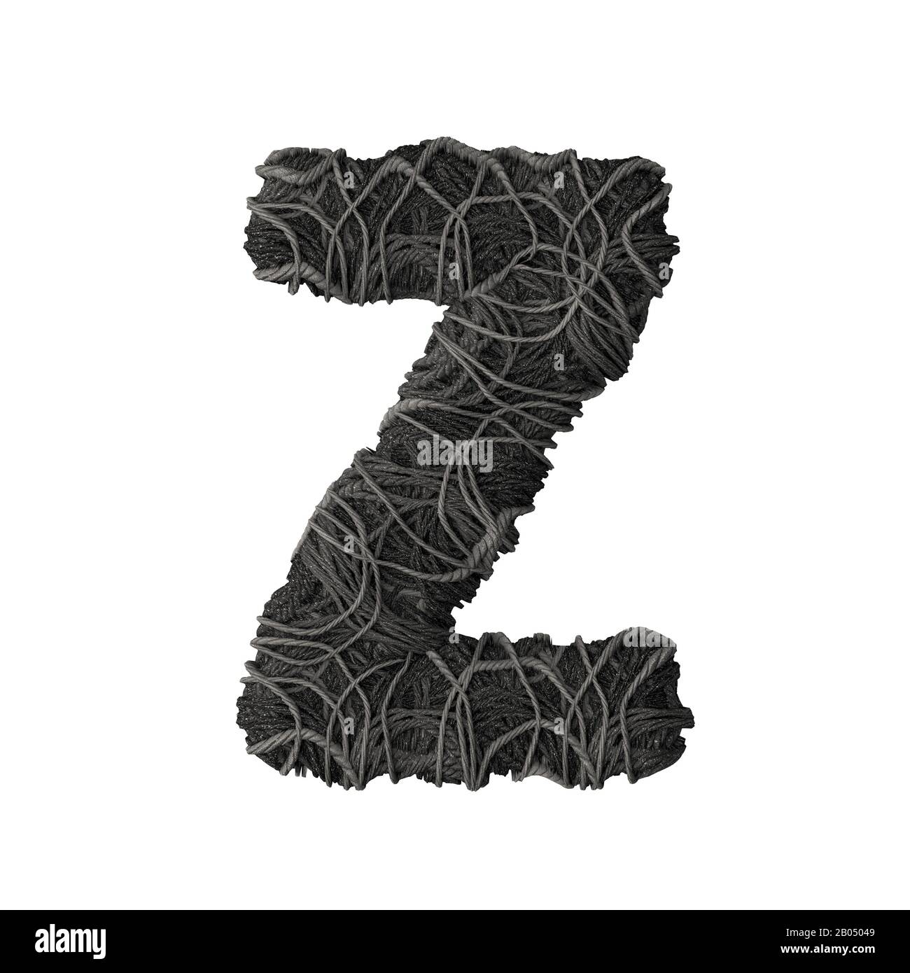 Letter Z stylized in the form of a rope pile - 3D render Stock Photo ...