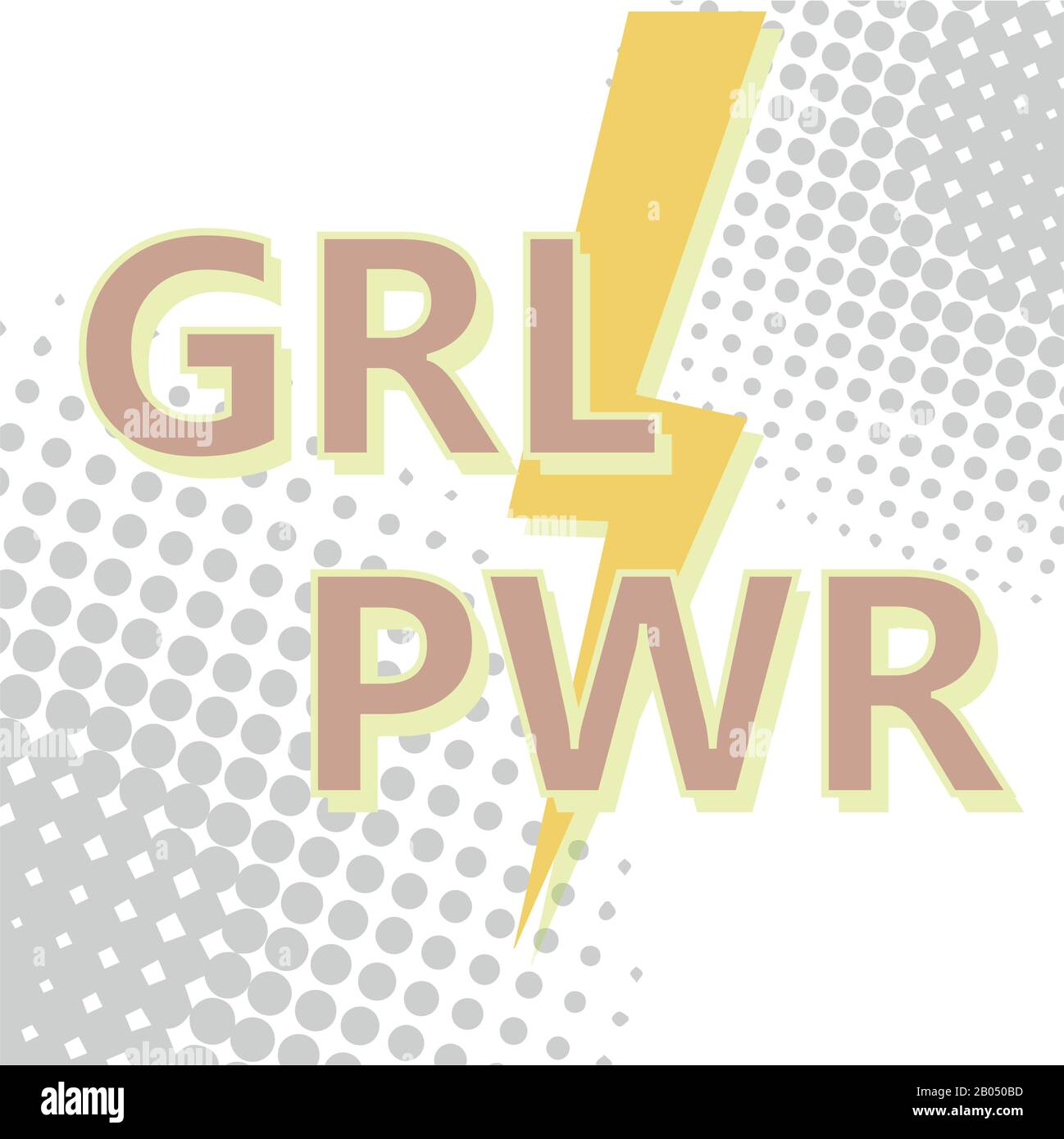 GRL PWR sign. Comic speech bubble with emotional text Girl Power and ...