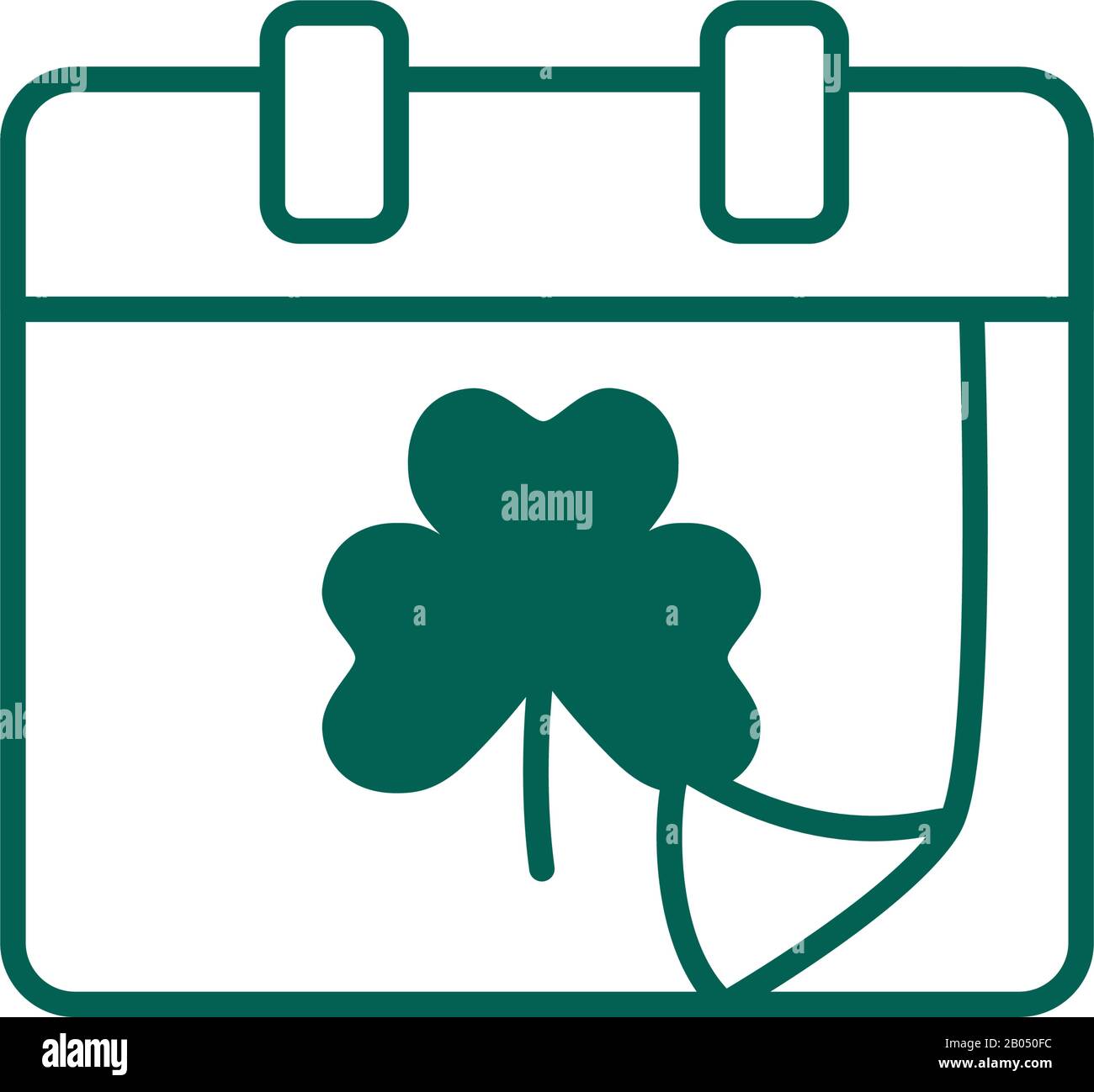 saint patricks day calendar with clover leaf line style Stock Vector ...