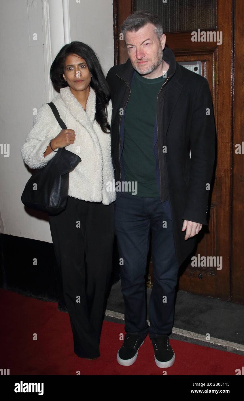London, UK. Konnie Huq and Charlie Brooker at The Upstart Crow Press ...