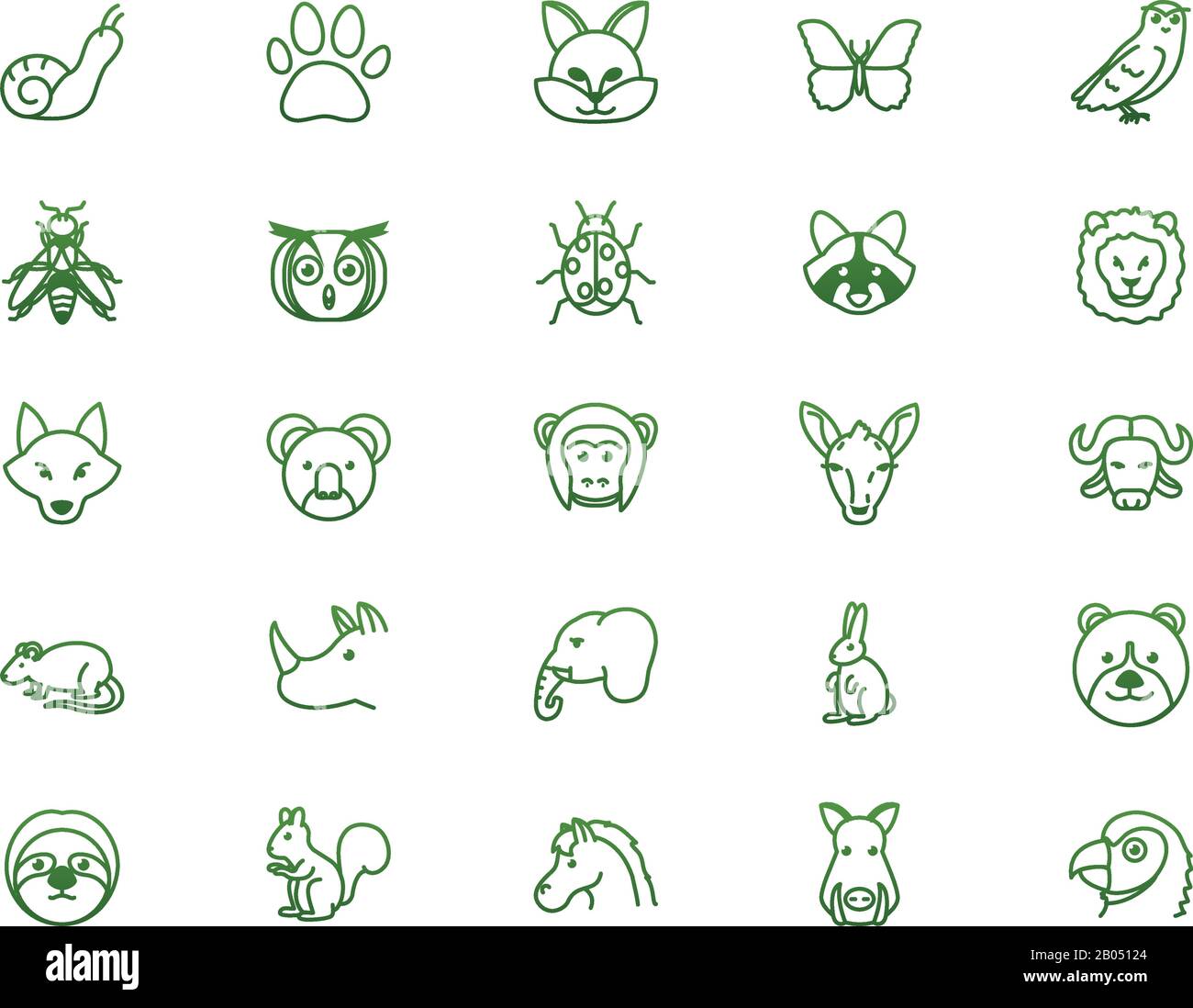 gradient style icon set design, Biodiversity animals life natural ...