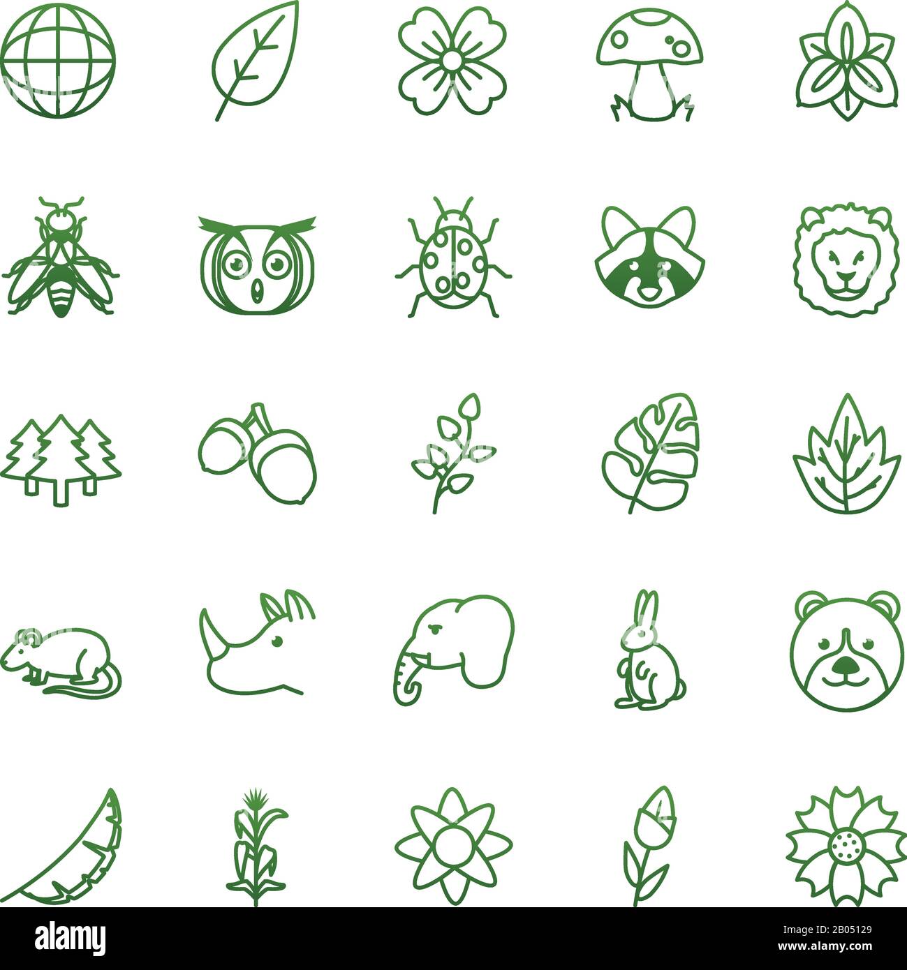 gradient style icon set design, Biodiversity animals life natural ...