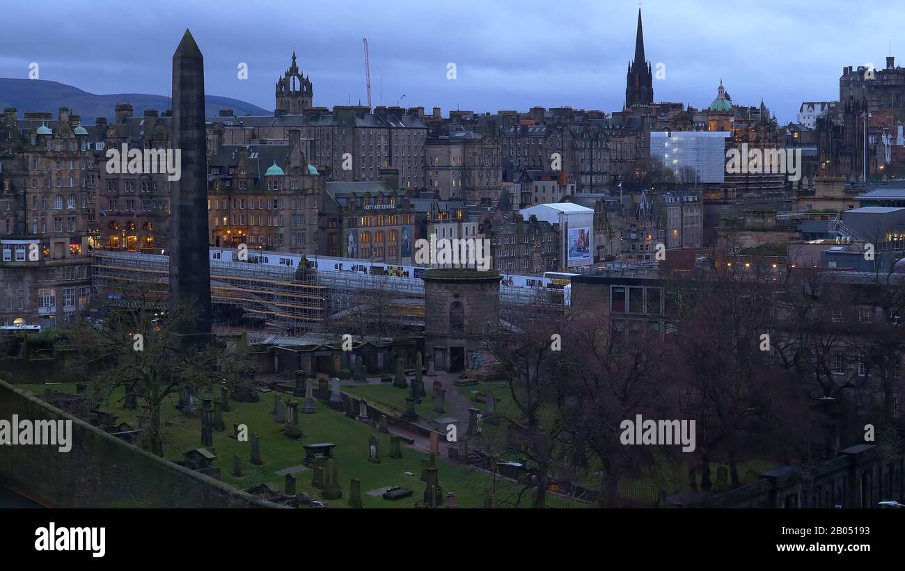Aerial view over edinburgh castle hi-res stock photography and images ...