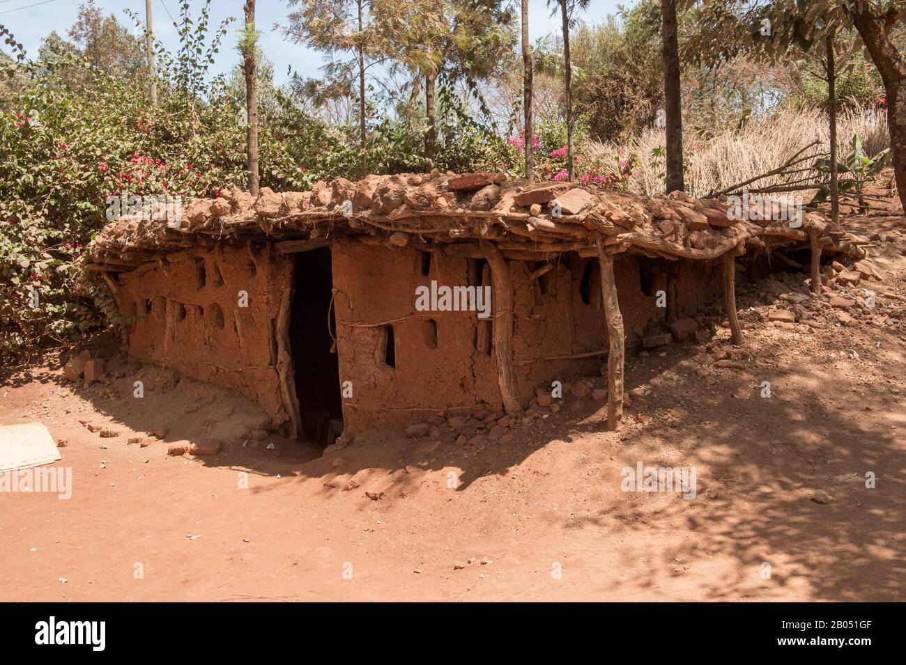A traditional Iraqw house in an Iraqw village in Karatu in Tanzania ...