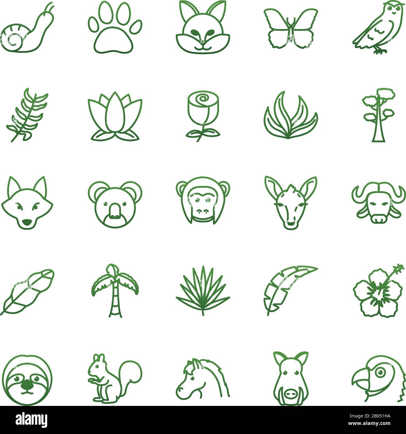 gradient style icon set design, Biodiversity animals life natural ...