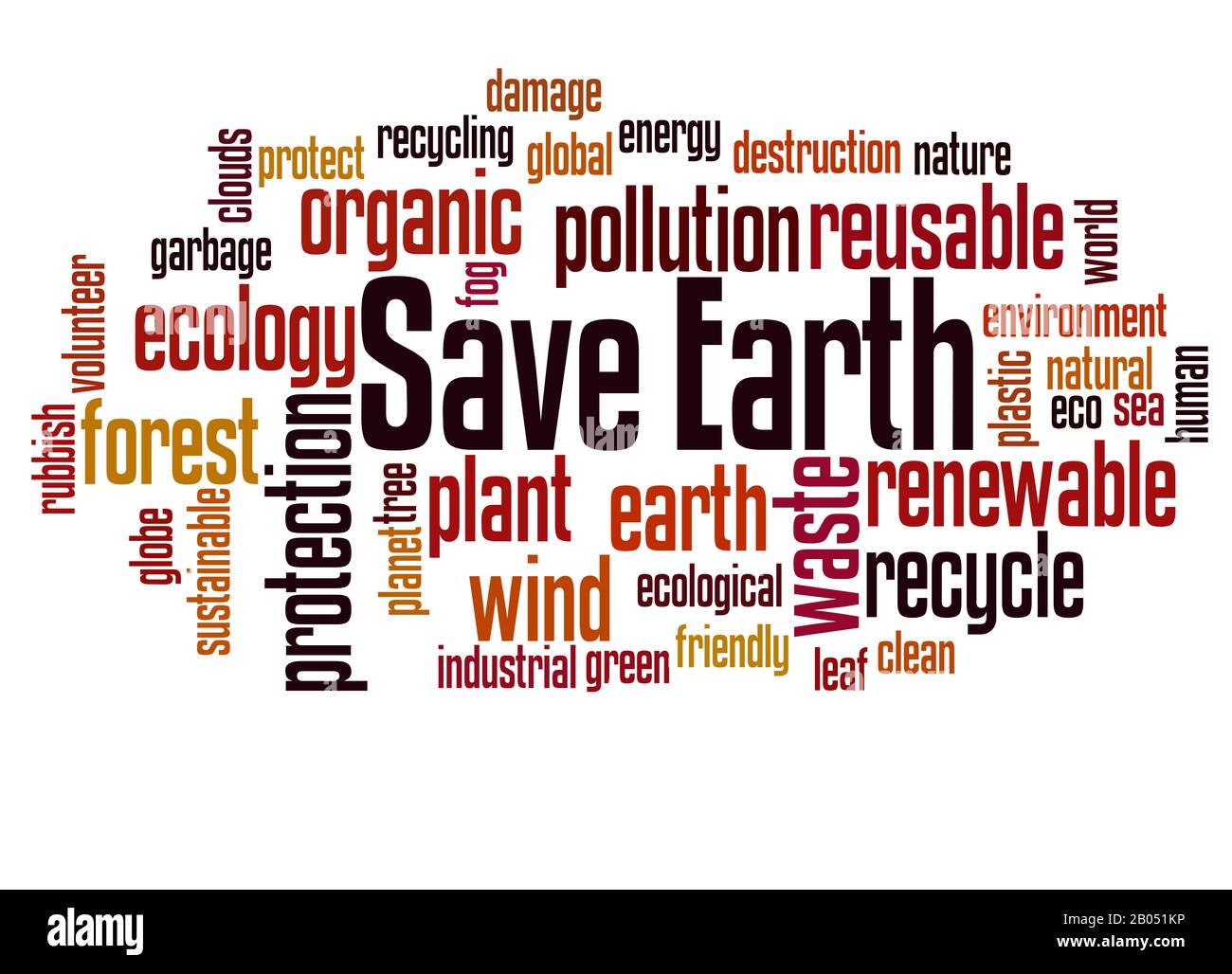 Save Earth word cloud concept on white background Stock Photo - Alamy