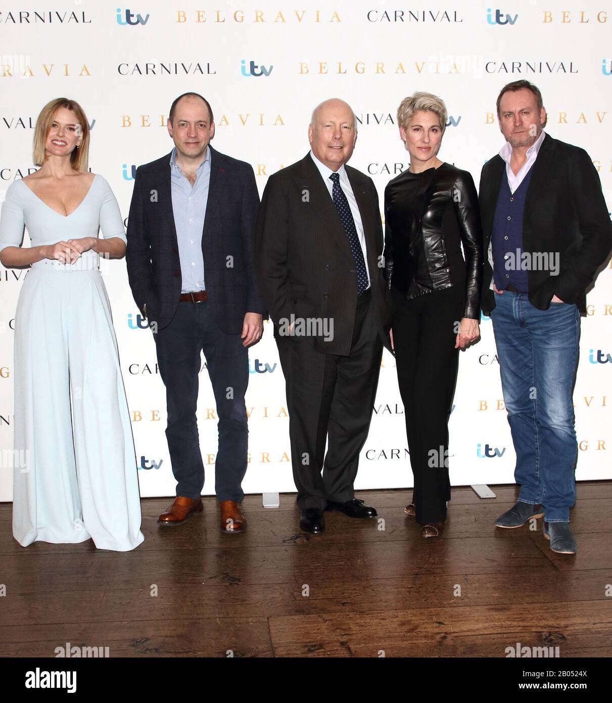 London, UK. Alice Eve, Gareth Neame, Julian Fellowes, Tamsin Greig and ...