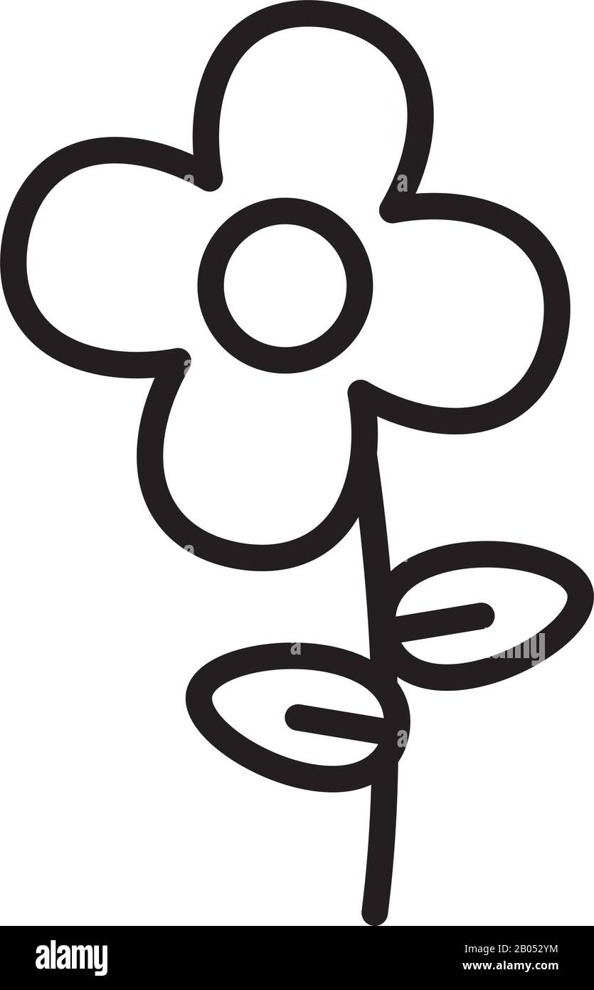 Cute flower one line Black and White Stock Photos & Images - Alamy