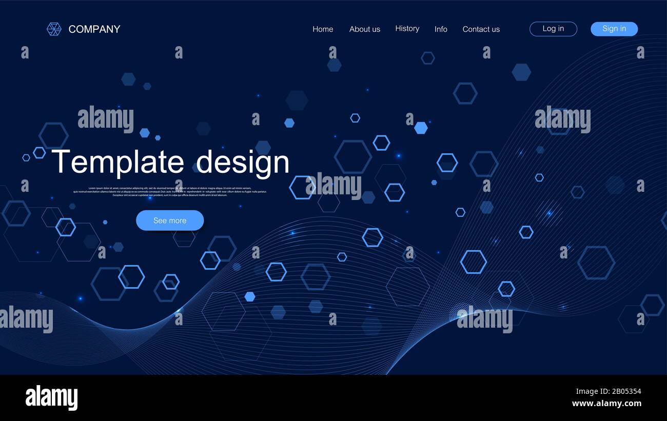 Landing page banner scientific Stock Vector Images - Alamy