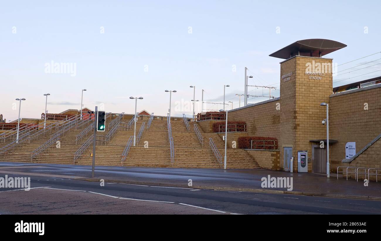 Murrayfield tram station in Edinburgh - EDINBURGH, SCOTLAND - JANUARY 10, 2020 Stock Photo - Alamy
