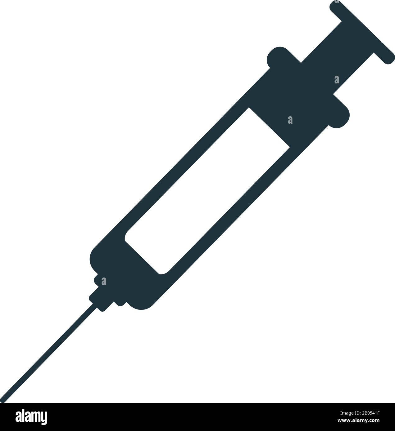 medical syringe, silhouette style icon vector illustration design Stock ...