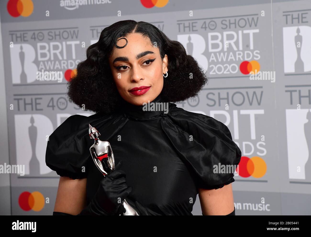 Celeste with the Brits Rising Star Award in the press room at the Brit ...