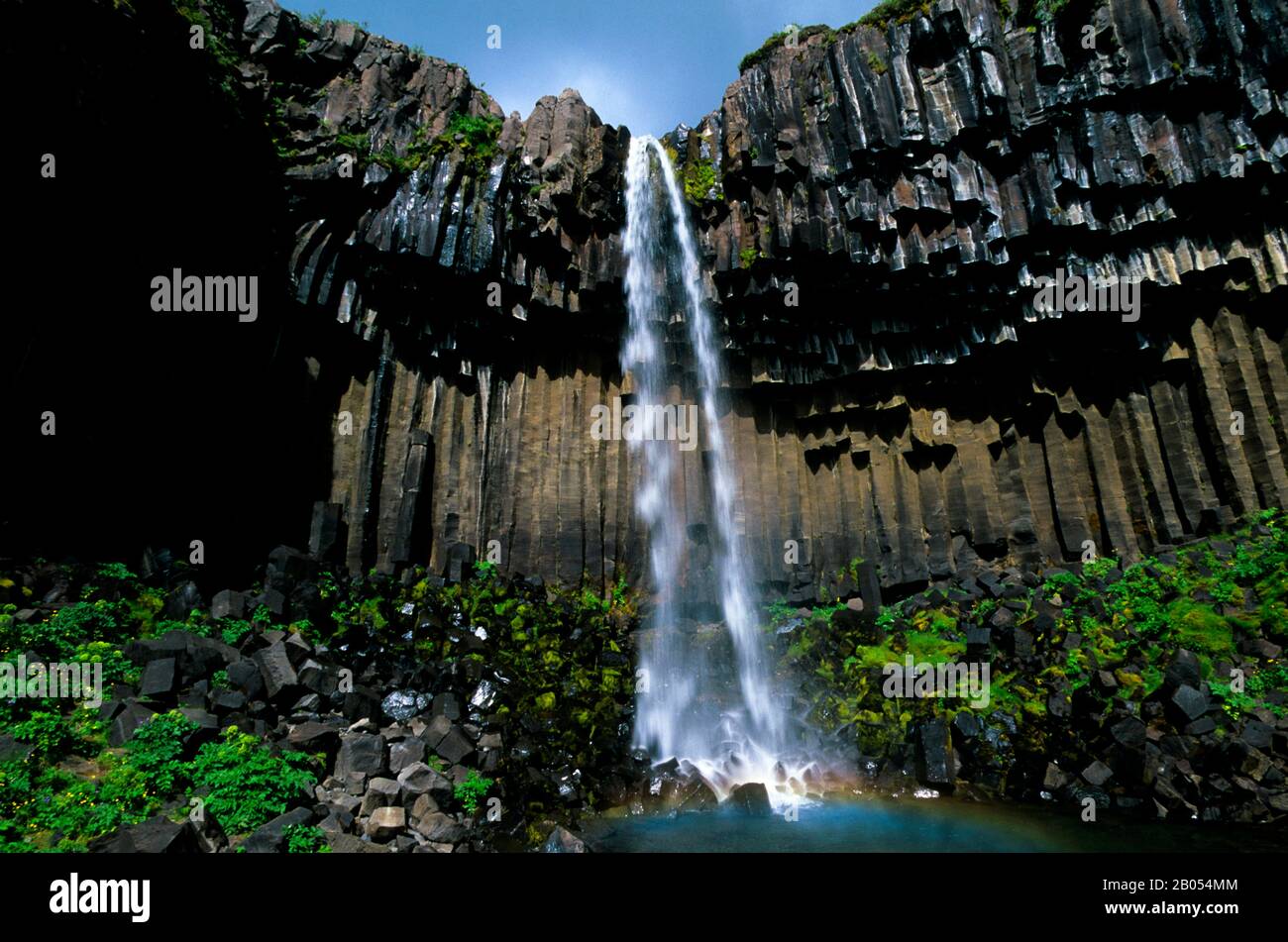 ICELAND, SOUTH COAST, SKAFTAFELL NATIONAL PARK, SVARTIFOSS WATERFALL ...