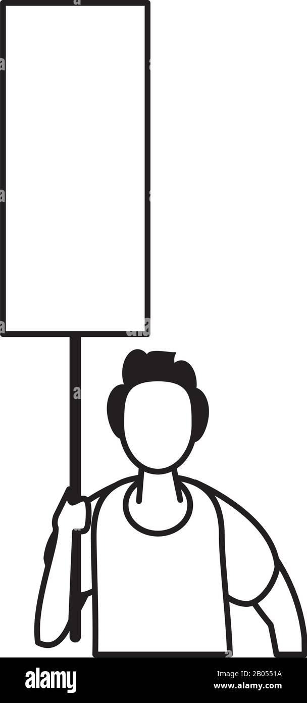 activist man with protest banner Stock Vector Image & Art - Alamy