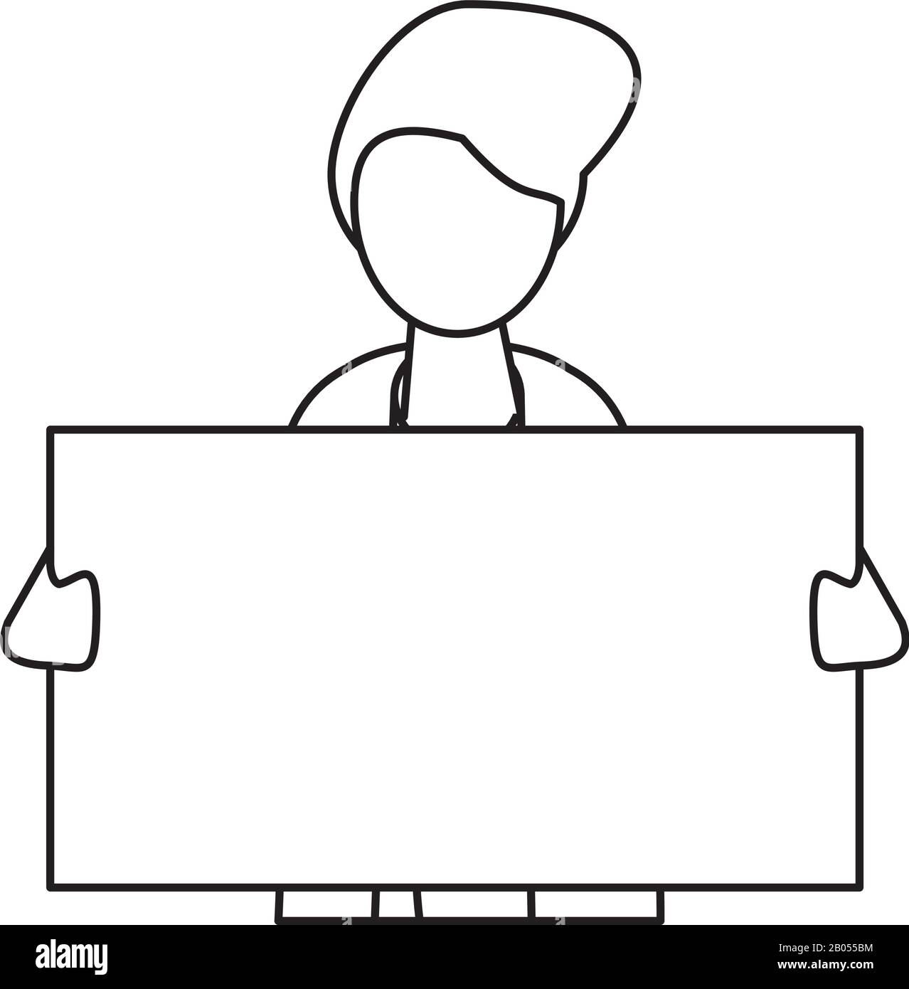 Man holding signboard protest against hi-res stock photography and ...