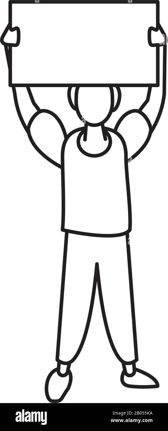 Man holding signboard protest against hi-res stock photography and ...