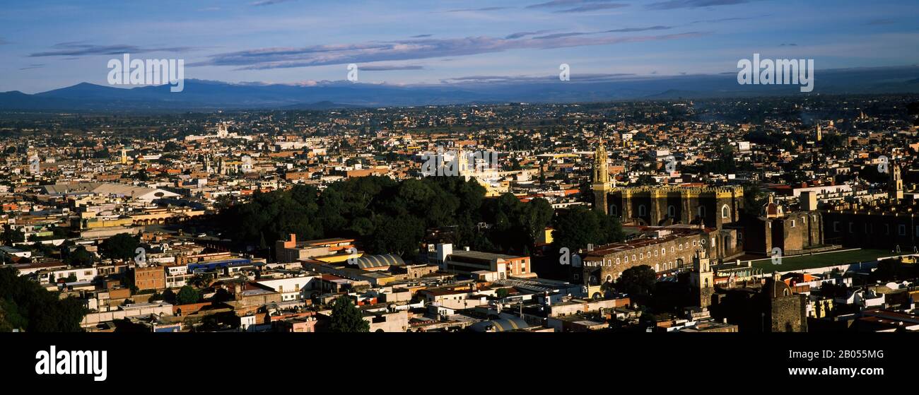 Aerial view of a city, Cholula, Puebla State, Mexico Stock Photo - Alamy