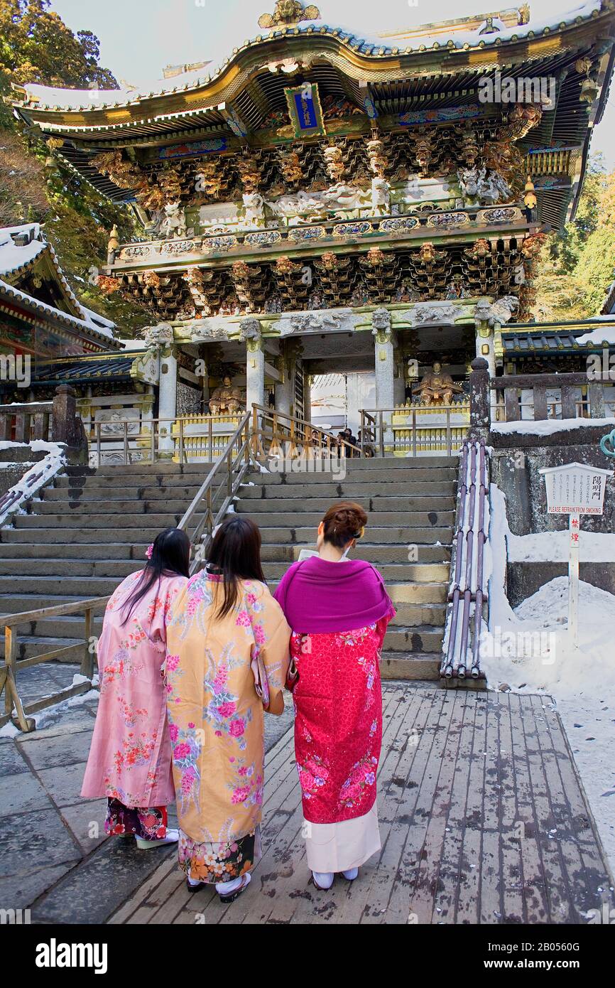 Women, costume, typical, Friends, traditional, dress, Toshogu temple ...