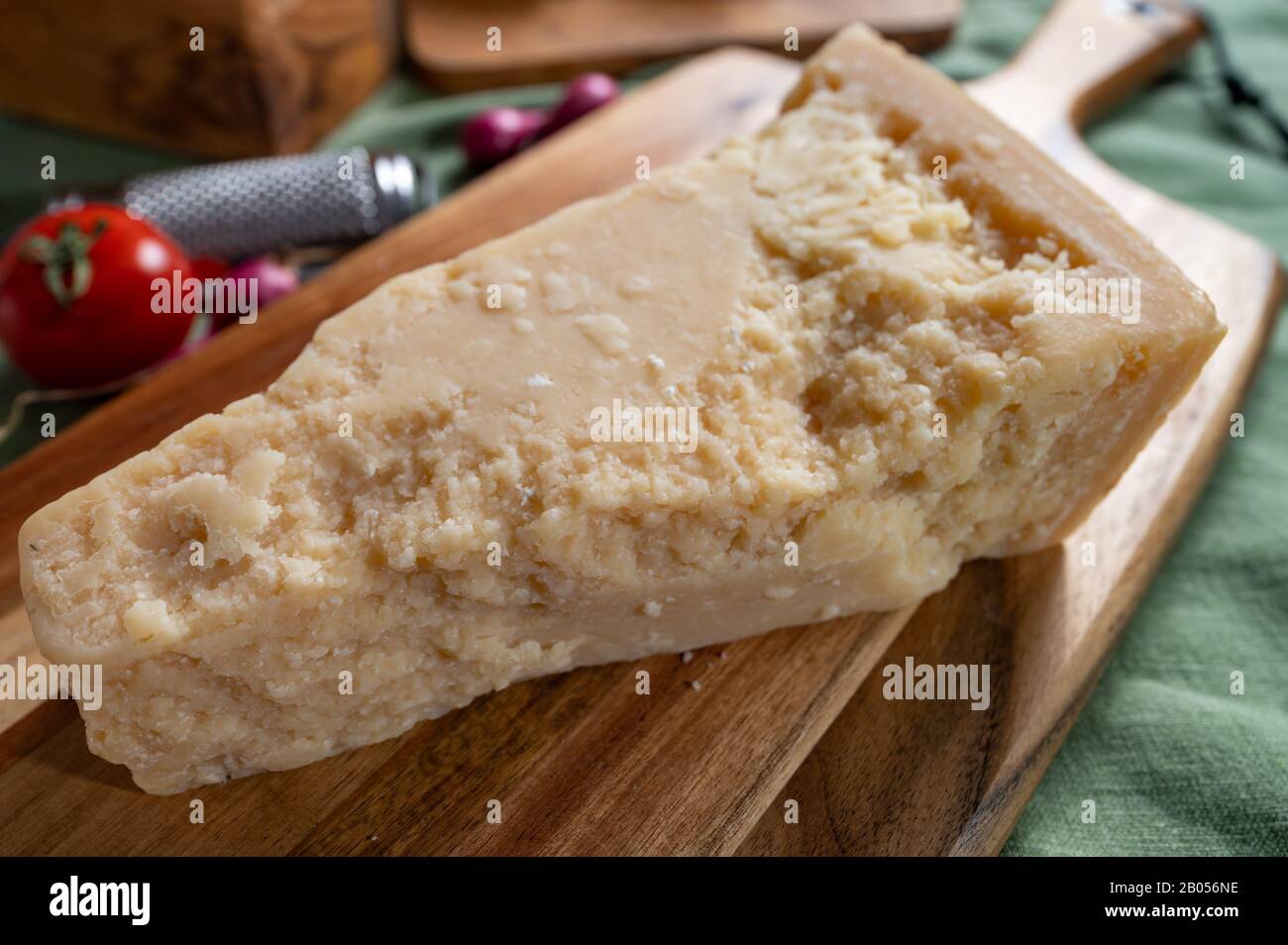 One piece of authentic Parmigiano-Reggiano or Parmesan Italian hard ...