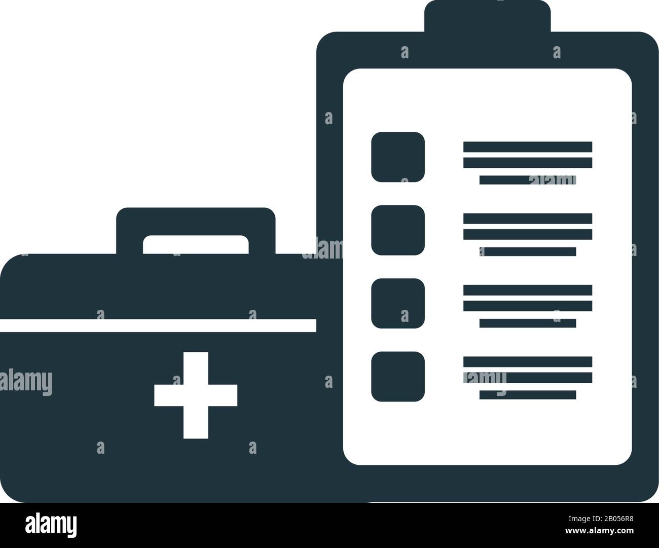 first aid kit medical and clipboard , silhouette style icon vector ...