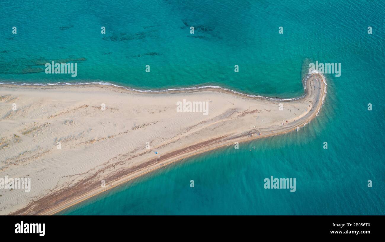 beach at Possidi Cape on the Kasandra Peninsula. Greece. Aerial view ...