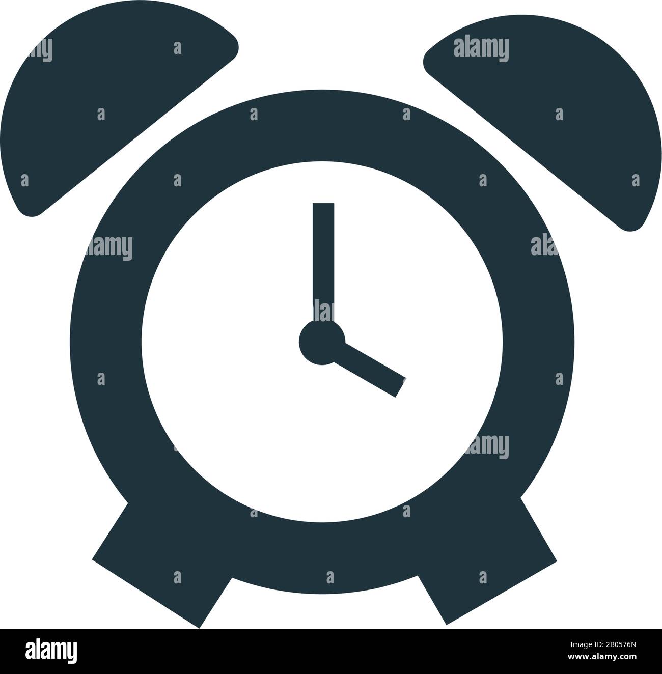 alarm clock, silhouette style icon vector illustration design Stock ...