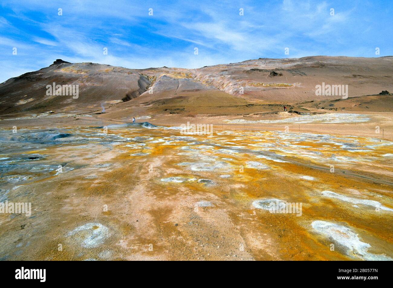 ICELAND, MYVATN LAKE AREA, NAMASKARD VOLCANIC AREA, BOILING MUD POOLS ...