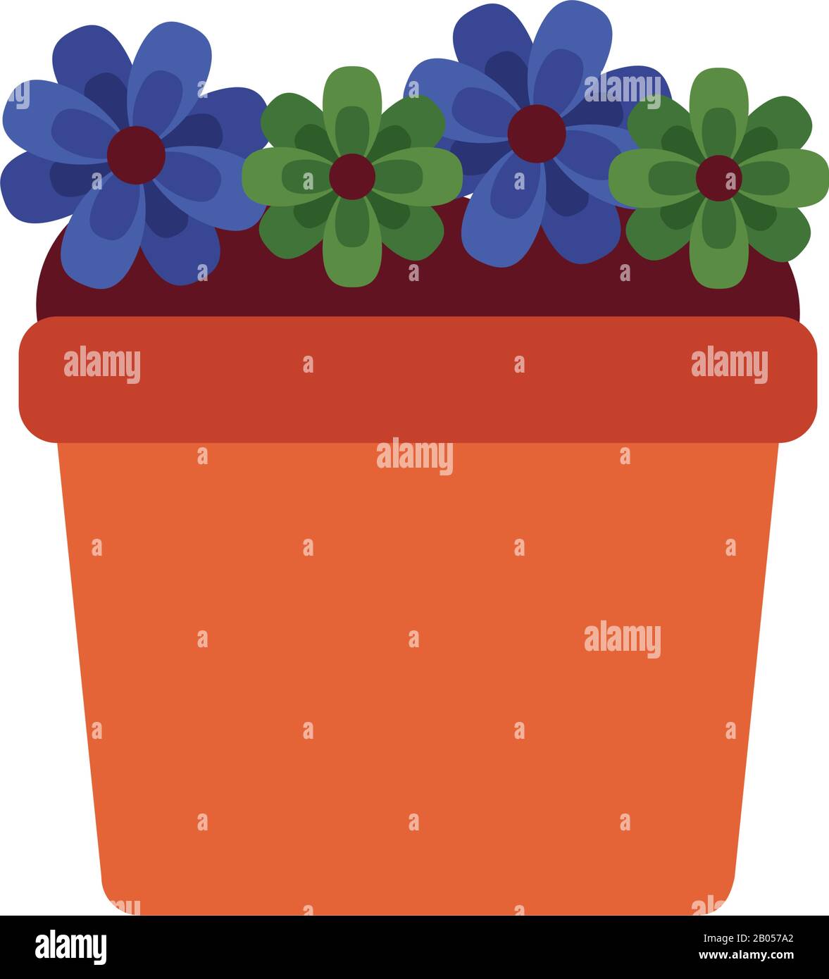 beautiful flower garden in pot flat style Stock Vector Image & Art - Alamy