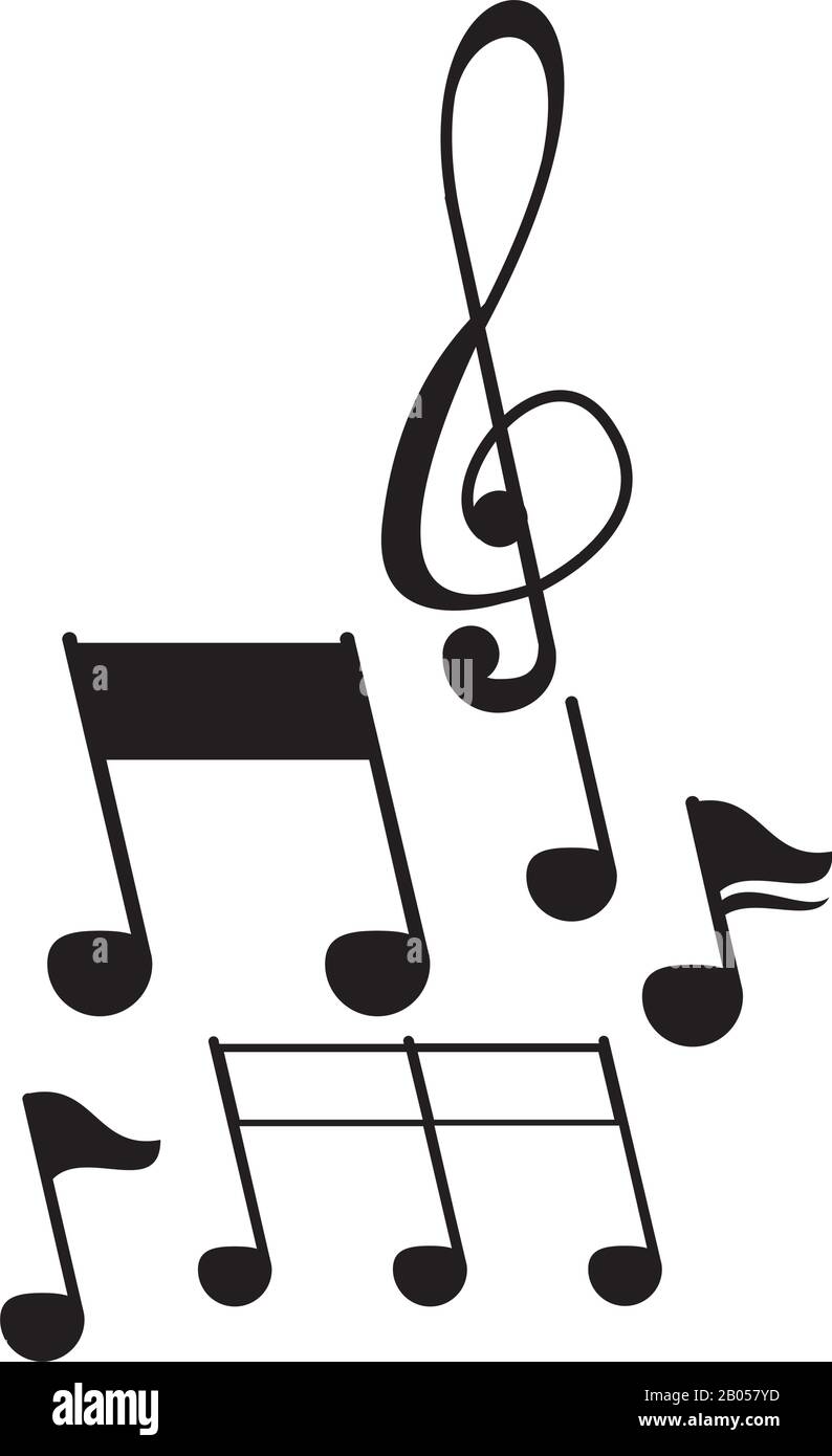 music notes audio isolated icon Stock Vector Image & Art - Alamy