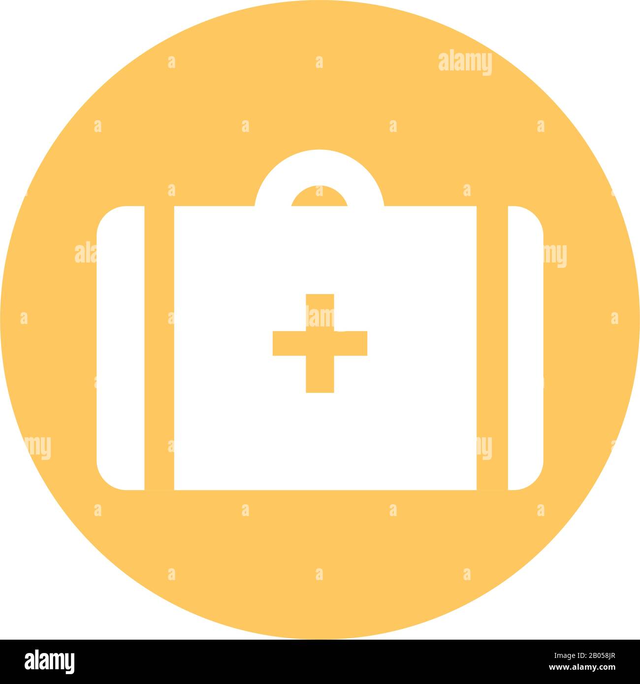 first aid kit medical, block and flat style icon vector illustration ...