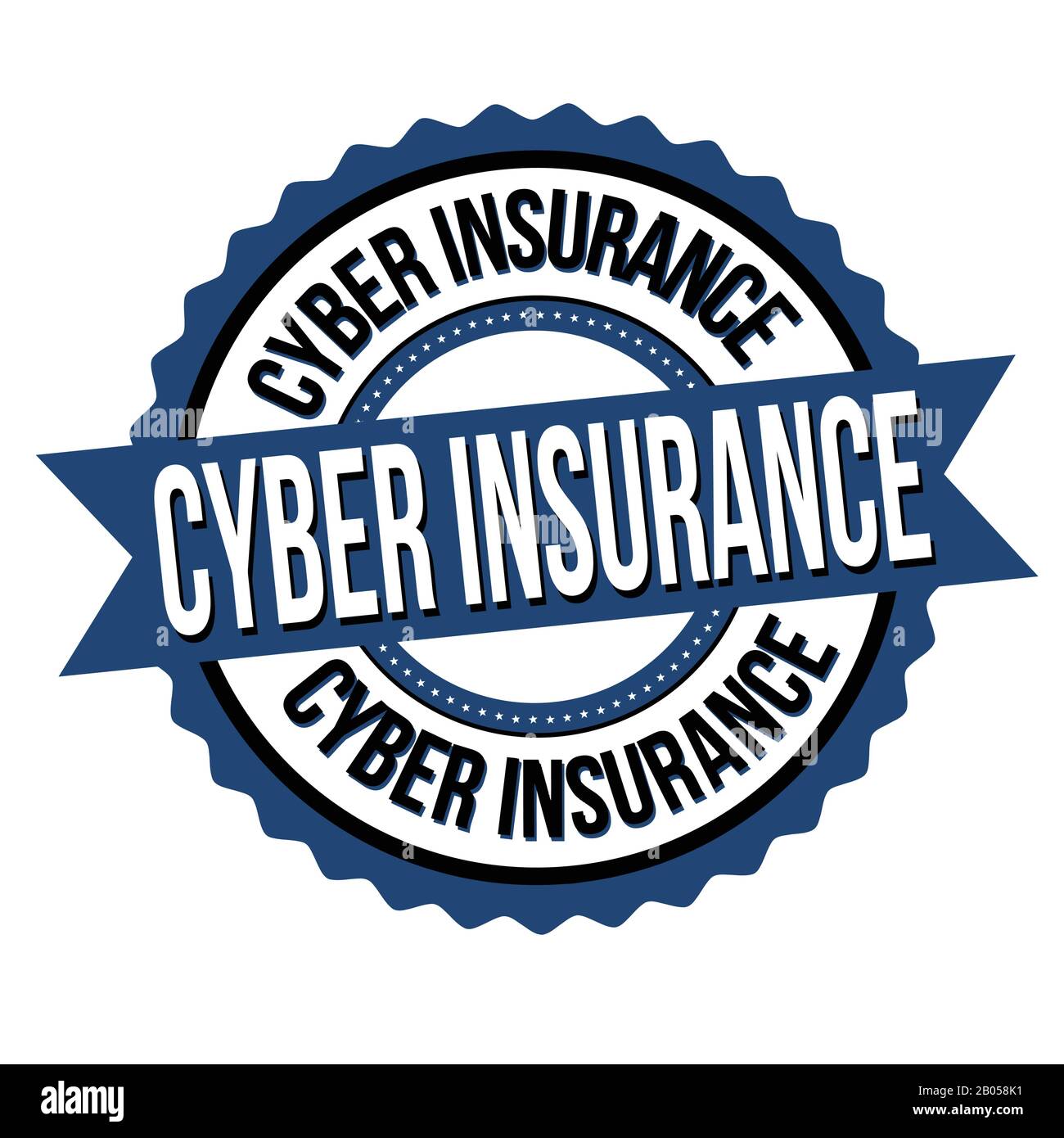 Cyber insurance label or sticker on white background, vector ...